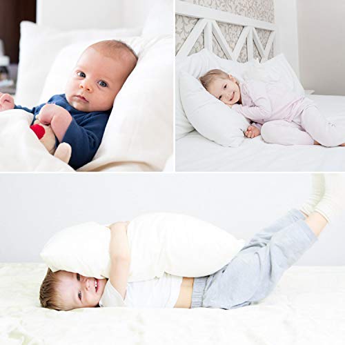 ZPECC Toddler Pillow with Pillowcase - 13 x 18 Organic Pillows for Sleeping, Soft Breathable Small Kids Pillow for Crib, Toddler Bed, Travel, Pink Unicorn (Intended for Age 2 and up)