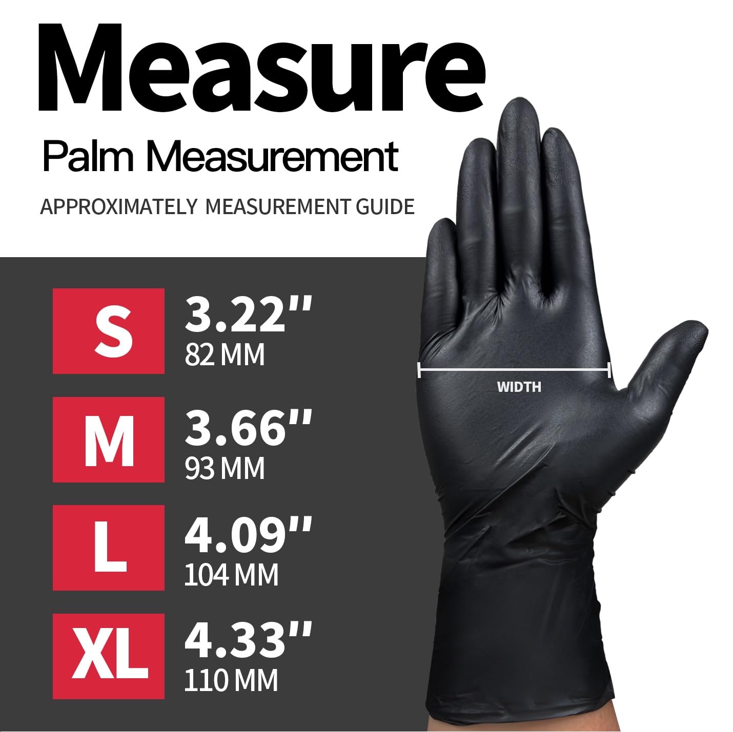 Supmedic Black Nitrile Exam Glove, 5 mil Powder-Free Latex-Free Disposable Medical Gloves, Case of 1000 Pcs (Large)