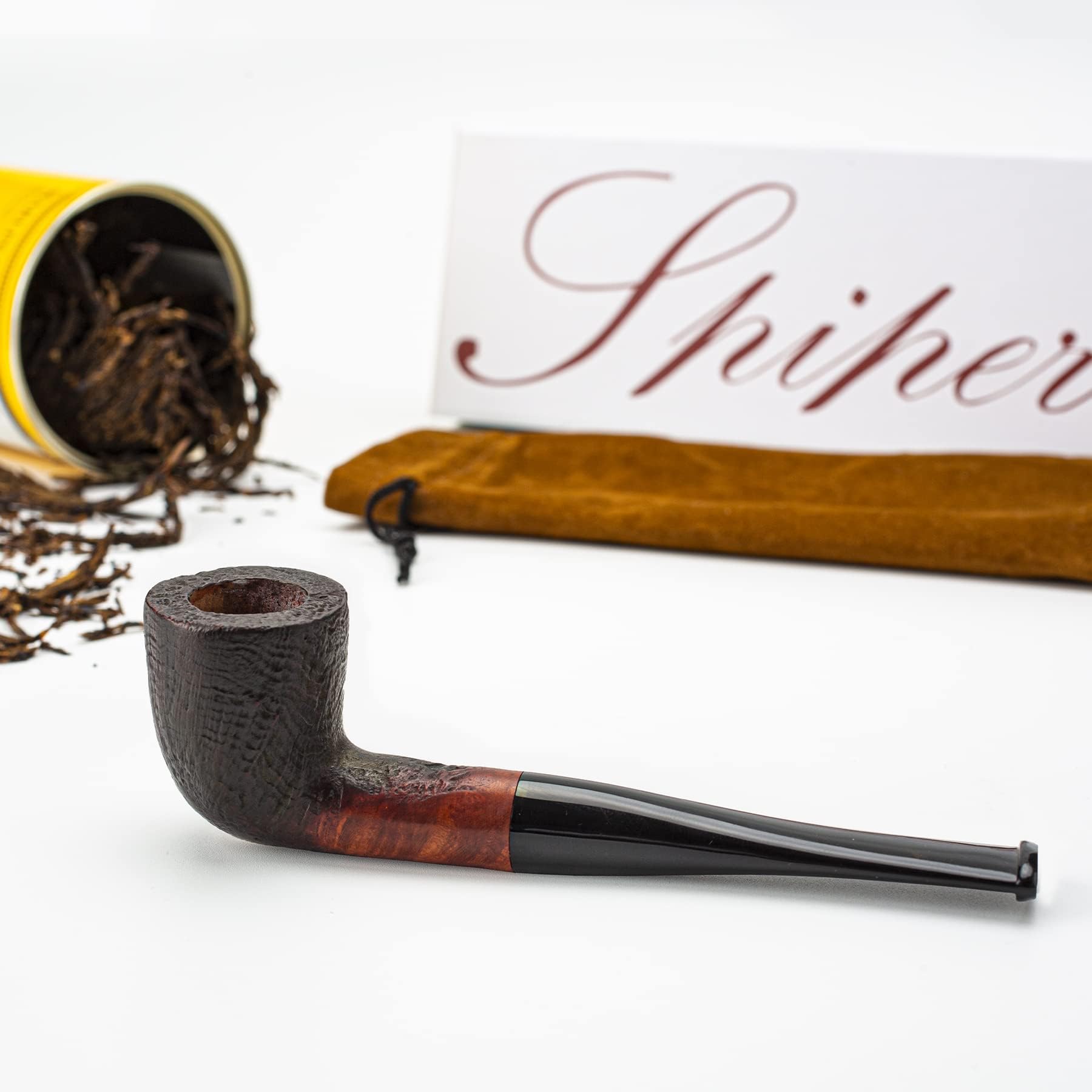 SPIPER smooth Briar Zulu Tobacco Straight pipe, 100% Quality Handmade pipe with smooth Acrylic Stem, Beginner Pipe,Great Gift for Father,friends (black)
