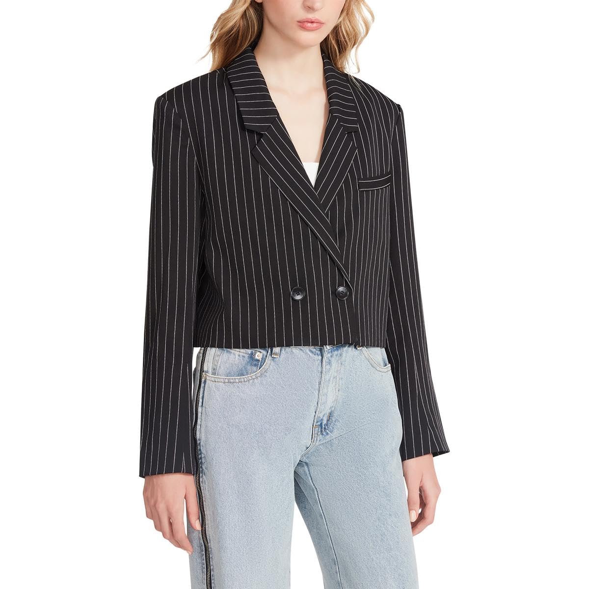 Steve Madden Apparel Women's Kourtney Blazer, Black, Large