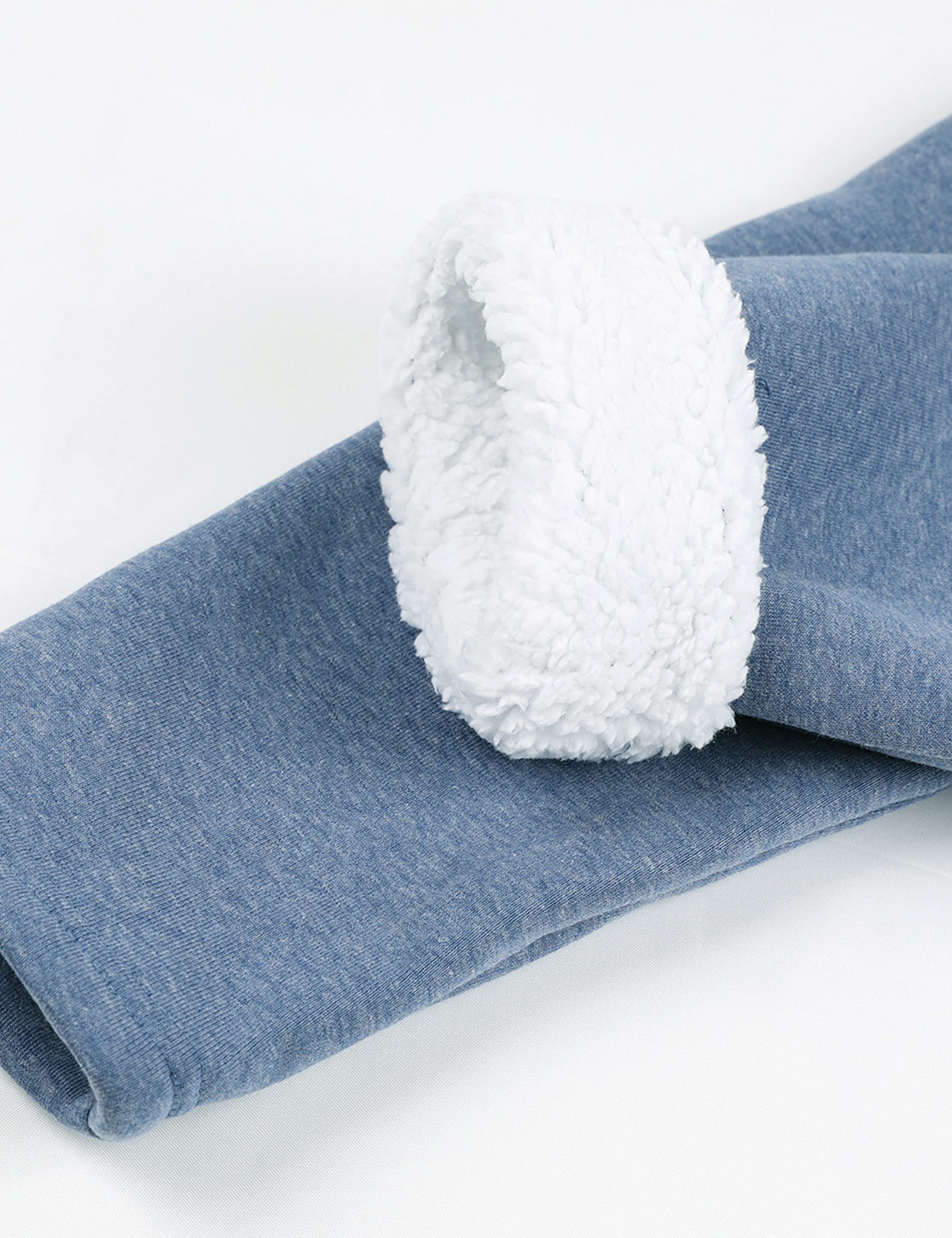 Yeokou Women Warm Sherpa Lined Fleece Crewneck Sport Sweatshirt Pullover Loungewear(Blue-S)