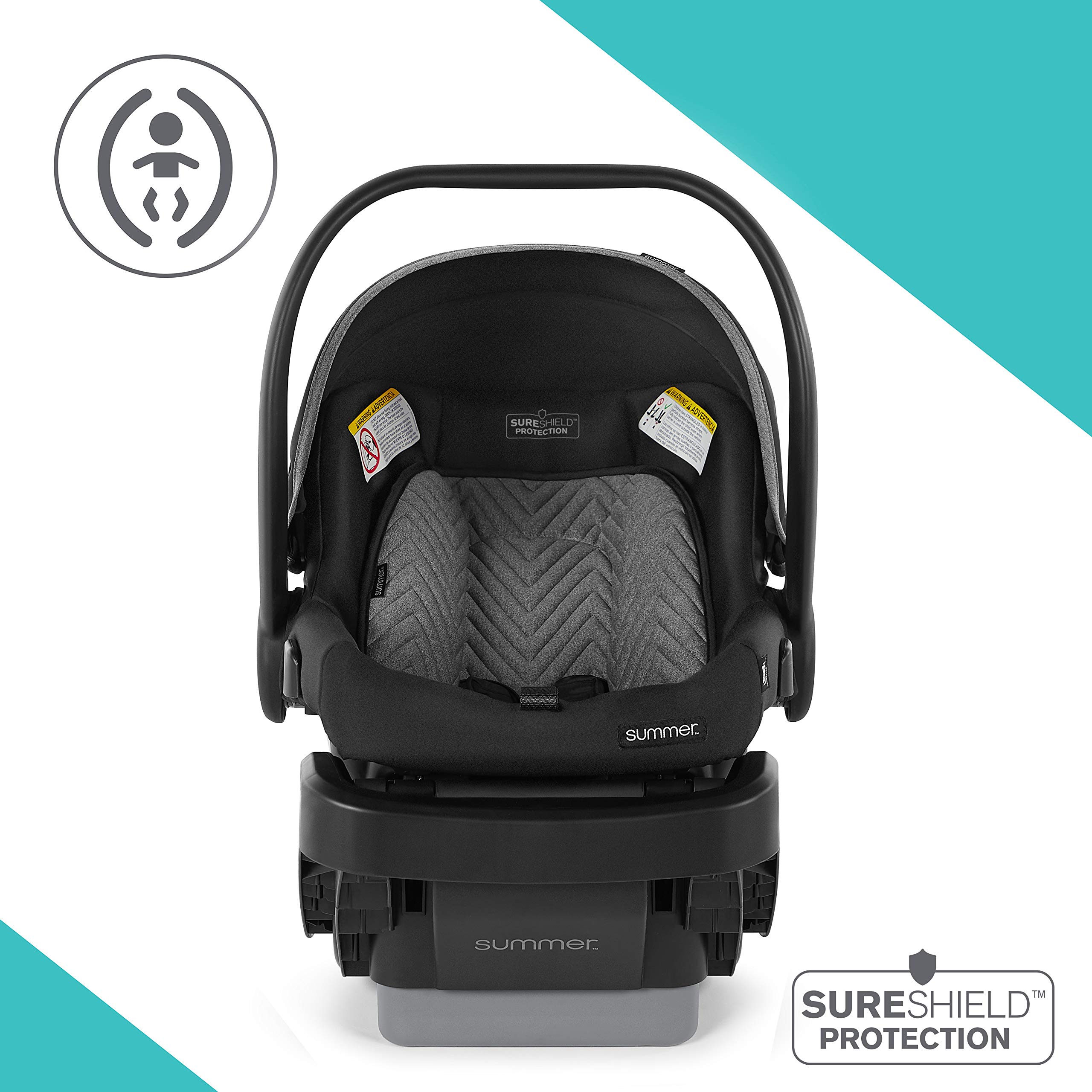 Summer 3Dpac CS Compact Fold Stroller with The Affirm 335 Rear-Facing Infant Car Seat (Onyx Black) and Affirm 335 Infant Car Seat Adapters