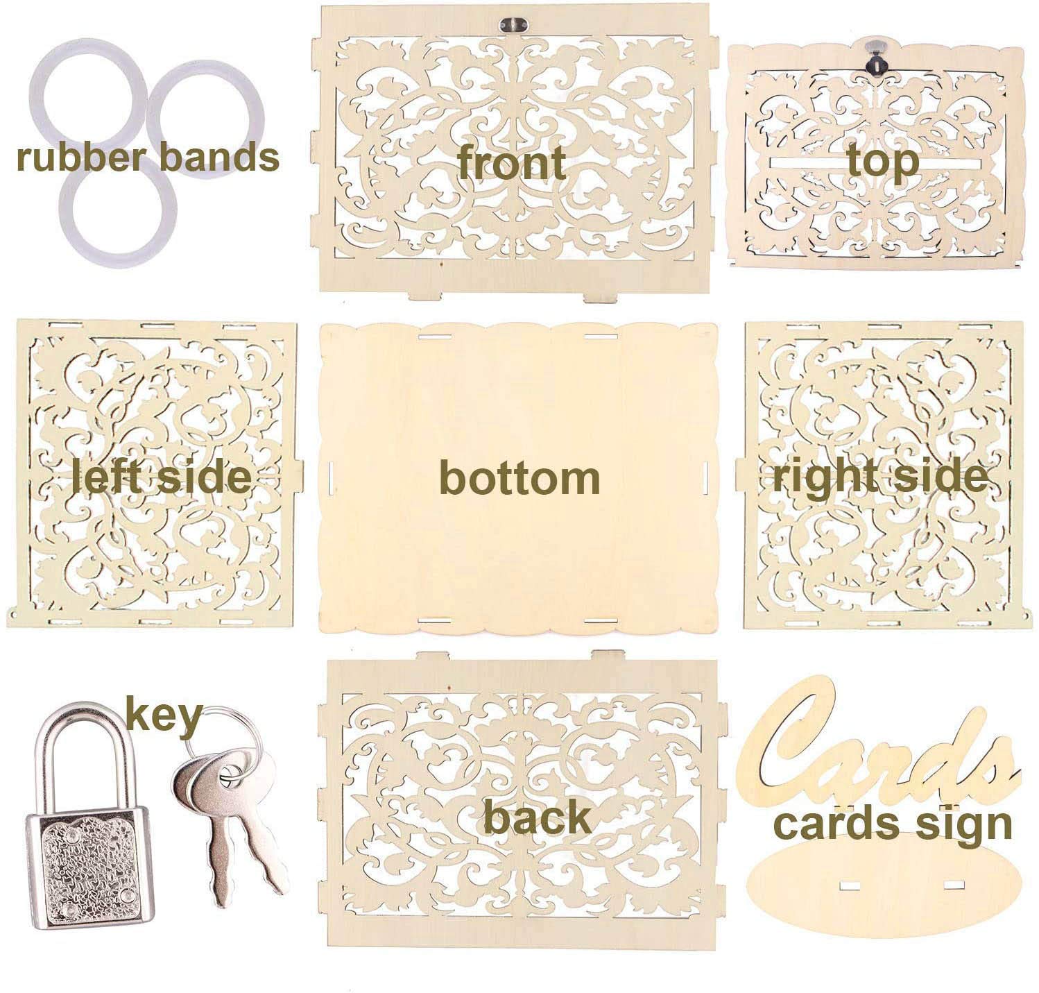 SunBeter Stylish Gold Wedding Card Box with Lock Perfect for Receptions Birthdays Baby Shower Graduation and More!