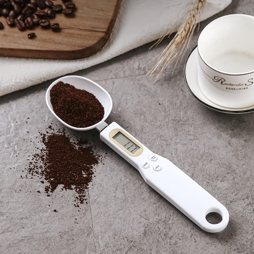 Spoon Scale,Electronic Food Scale 500g/0.1g Digital Measuring Spoon Weighing for Gram & OZ Digital Kitchen Scale with Handle Grip and Spout for Coffee Power Pills Tea Flour Oil Baking
