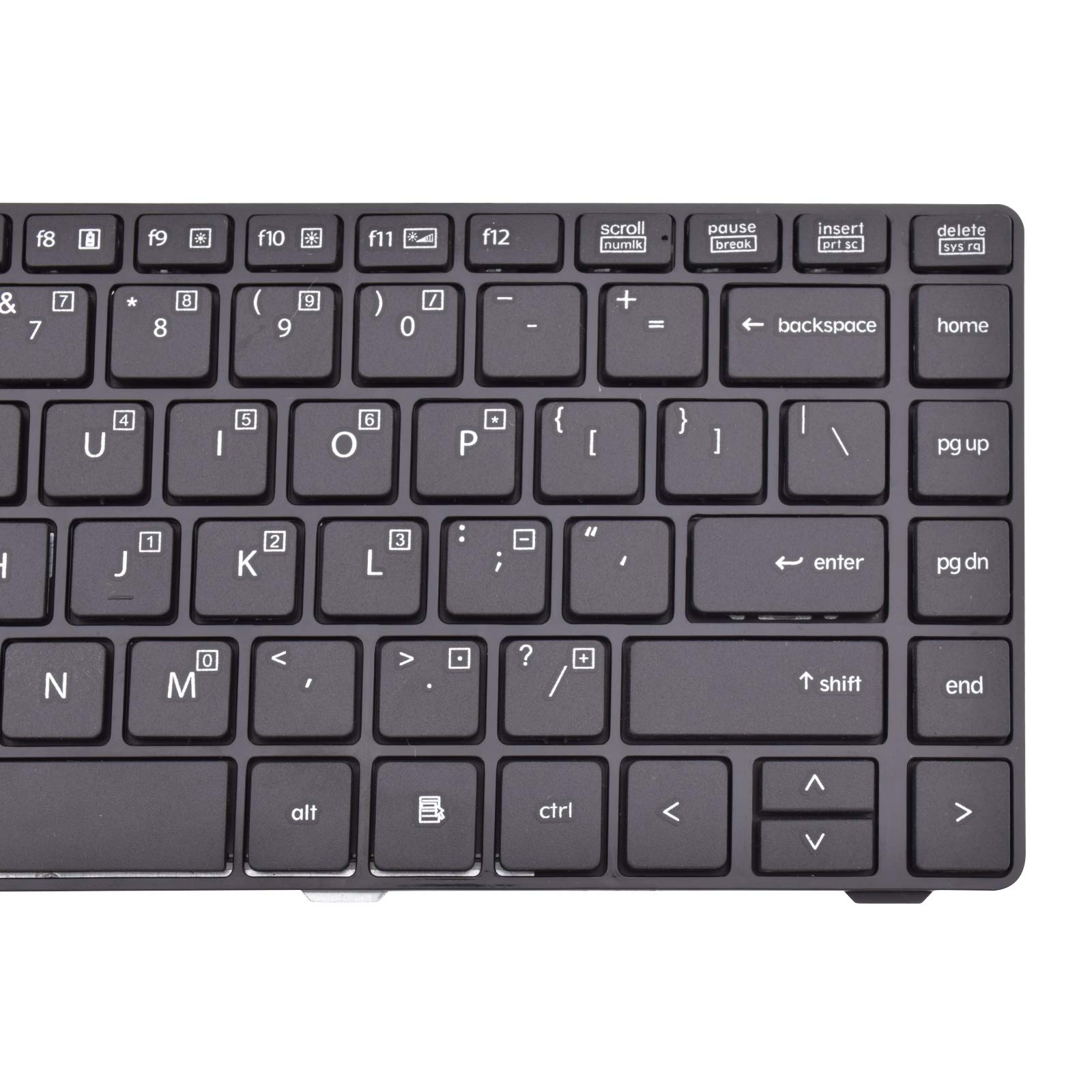 SUNMALL Keyboard Replacement Compatible with HP ProBook 6460b 6465b 6470b 6475b 8460p 8460w 8470p 8470w Serier Laptop 635769-001 641835-001 V119026BS13e with Pointer (Black Frame)