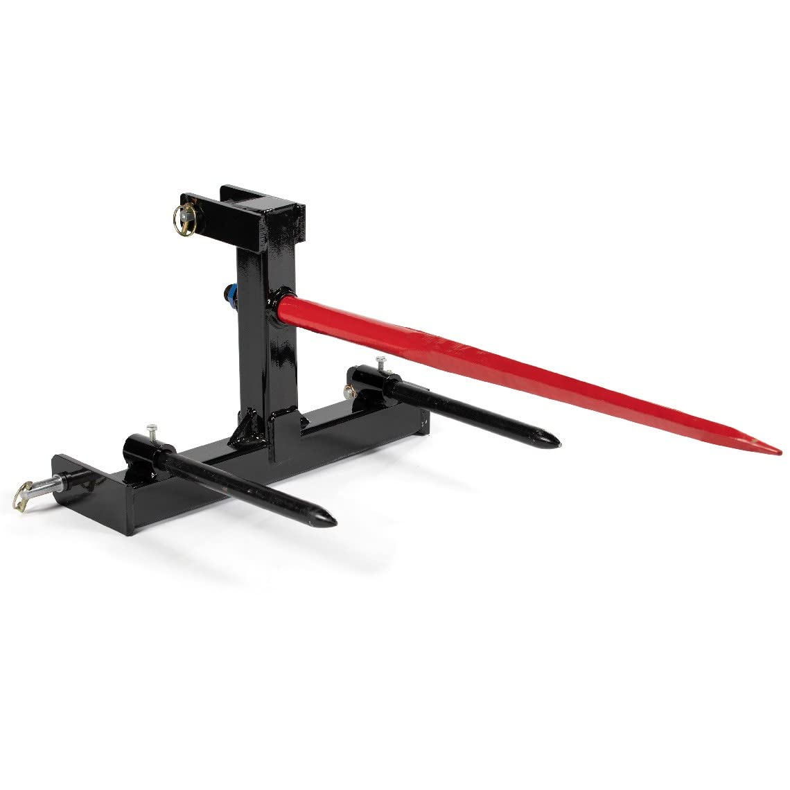 Titan Attachments Black Category 1 Tractor 3 Point Attachment w/43-in Hay Spear & 2 17-in Stabilizers