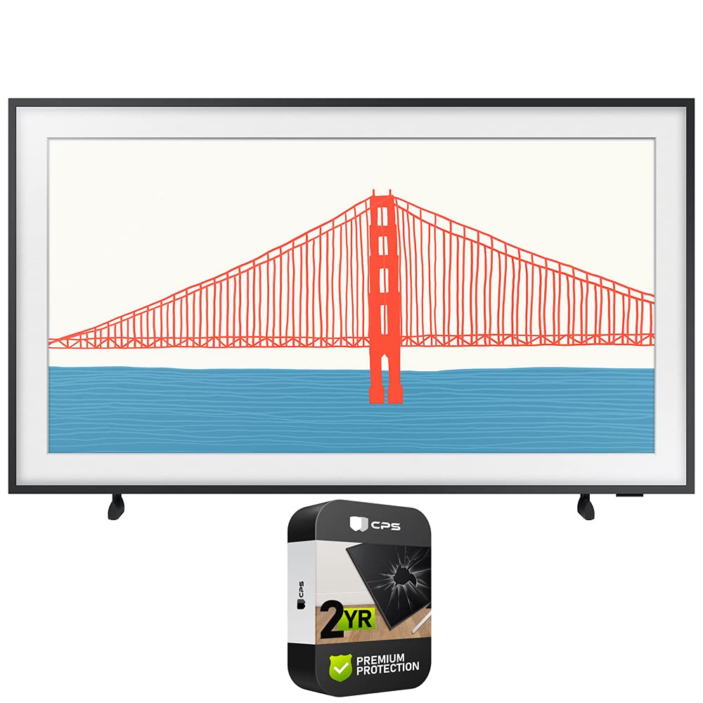 SAMSUNG QN43LS03AA 43 Inch The Frame QLED 4K Smart TV (Renewed) Bundle with Premium 2 YR CPS Enhanced Protection Pack