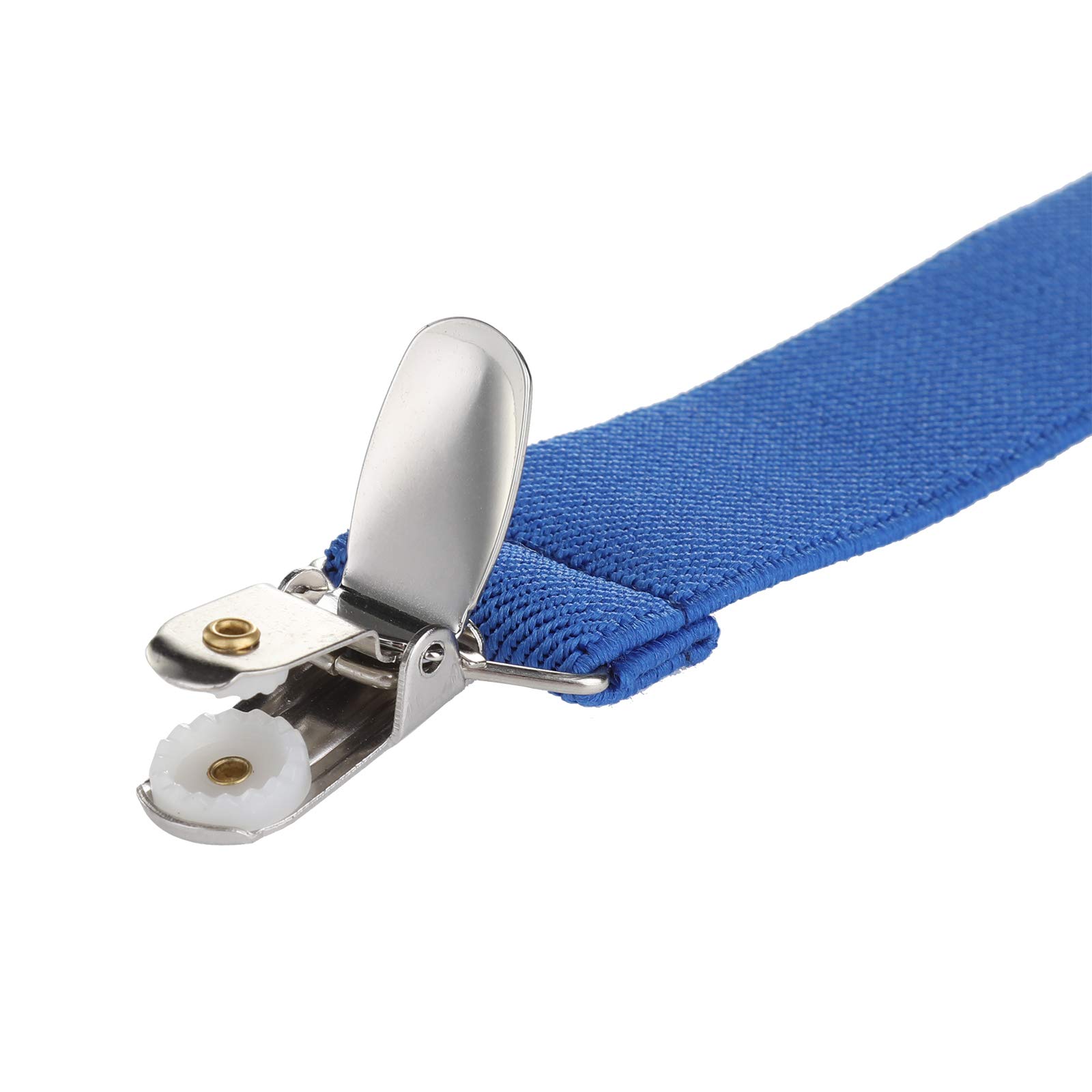 WELROG Adjustable Elastic Y Back Style Suspenders Bow Tie for Men and Women With Strong Metal Clips (Royal Blue)