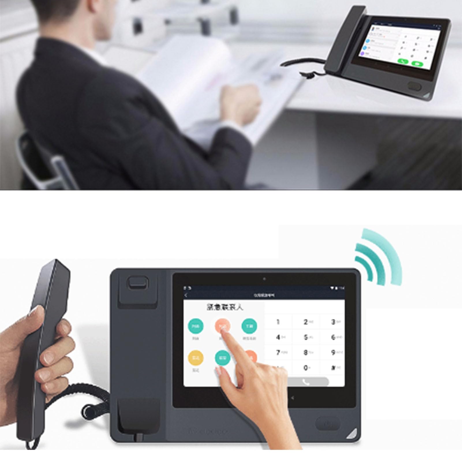 Video Phone for Android, 8 Inch 1280x800 Touch Screen Video Call Telephone, 8MP Camera 2GB+16GB Support WiFi BT Desk Home Elderly Landline Phone with SIM Card Slot