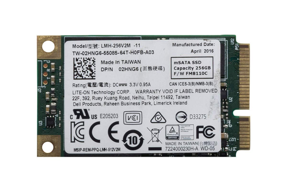 The Nekid Cow 2HNG6 TNC SSDR_256_S3_MCARD_LITEON_V2M Genuine 2HNG6 Laptop SSD 256GB mSATA Tested Warranty