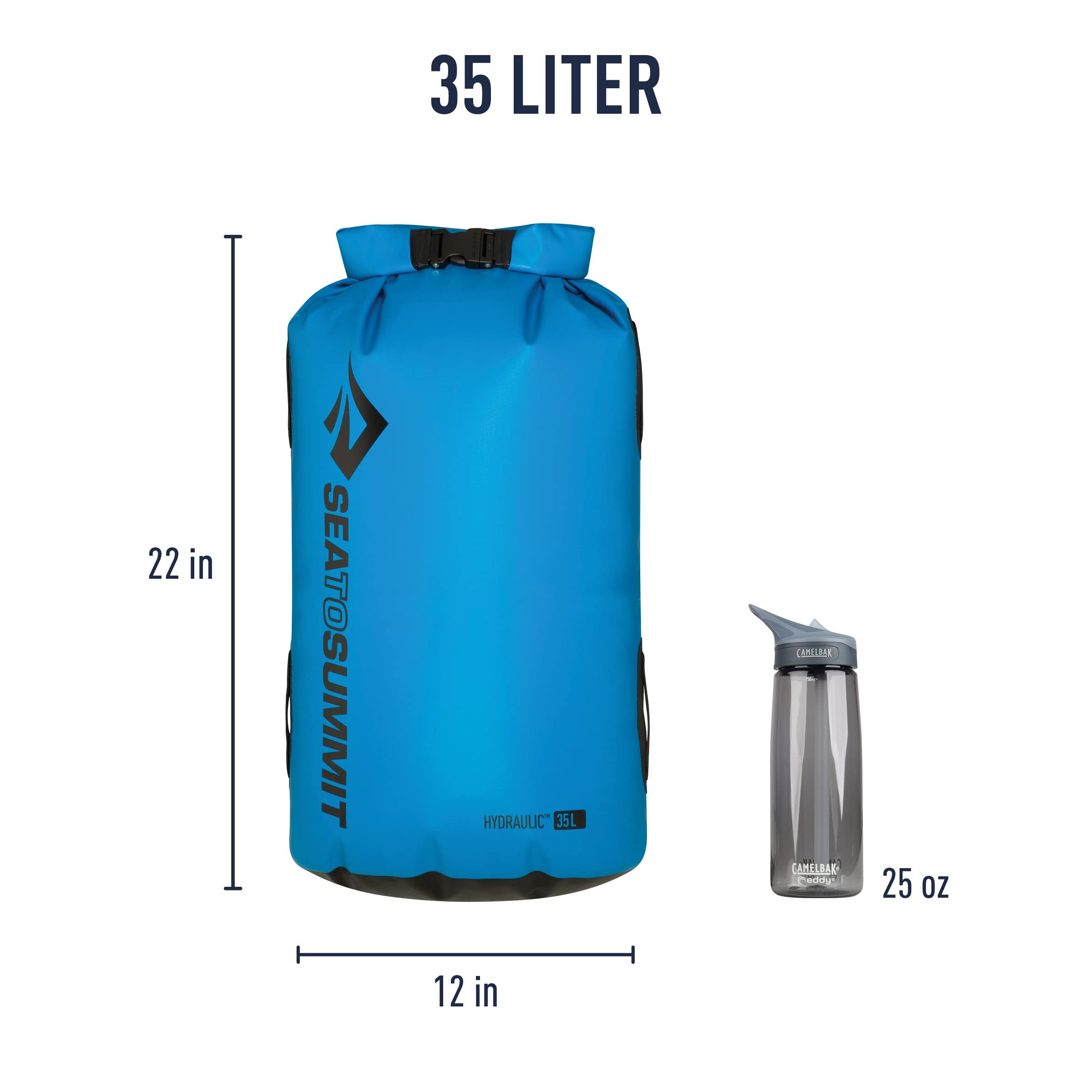 Sea to Summit Hydraulic Dry Bag, Heavy-Duty Dry Storage, 35 Liter, Blue