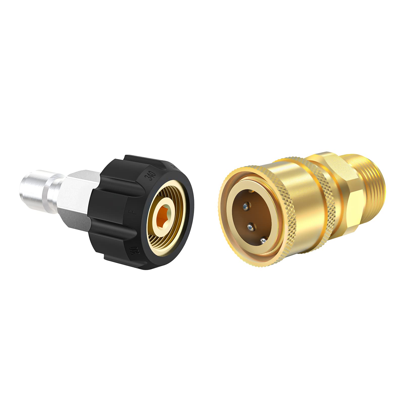 Twinkle Star Pressure Washer Adapter Set, Quick Connect Gun to Wand, M22 14mm to 1/4" Quick Connect Kit 5000 PSI, 2 Pcs