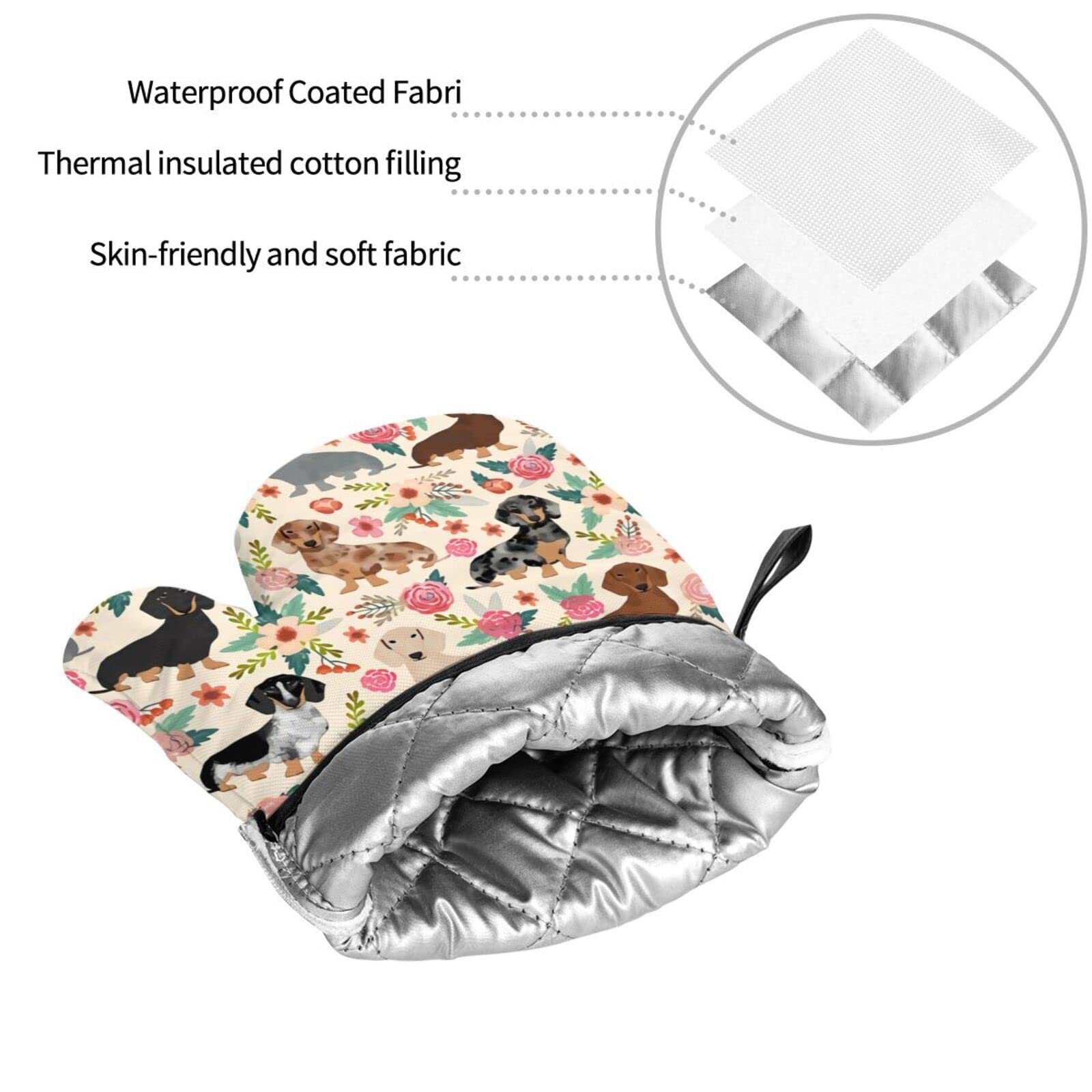 VERSAINSECT Oven Mitts and Pot Holders Heat Resistant 4 Pcs Sets Waterproof Non-Slip for BBQ Cooking Baking Grilling