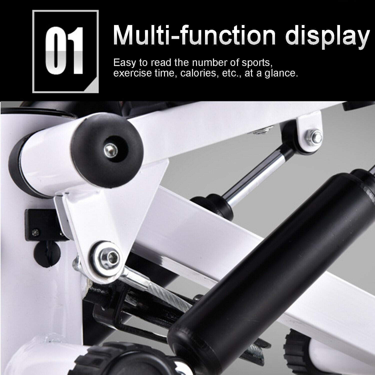 SuxiDi Mini Adjustable Stepper Air Climber Step Fitness Exercise Machine with Resistance Band and LCD Display