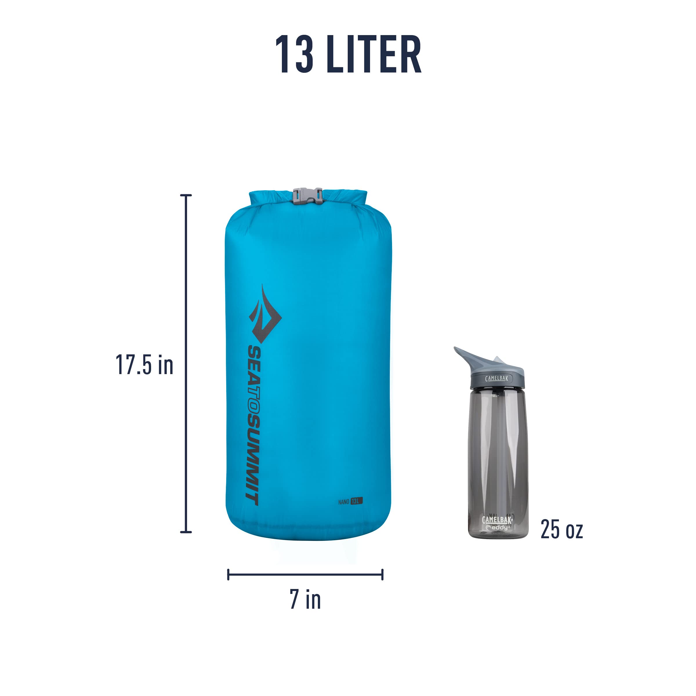 Sea to Summit Ultra-Sil Nano Dry Sack, Featherlight Dry Bag, 4 Liter, Pacific Blue