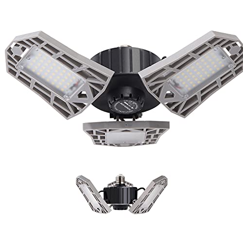 suyncyi 120W LED Garage Lights ,Basement Lights, Adjustable Aluminum Workshop Light, 12000 Lumens Shop Lights for Garage with 4 Adjustable Panels