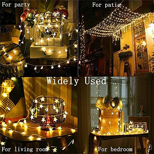 VIGLT Star String Lights 40 LED Star Christmas Star String Lights Battery Operated 20ft for for Indoor Outdoor Home Garden Party Wedding Christmas Tree Decoration (Star String Lights 40 LED)