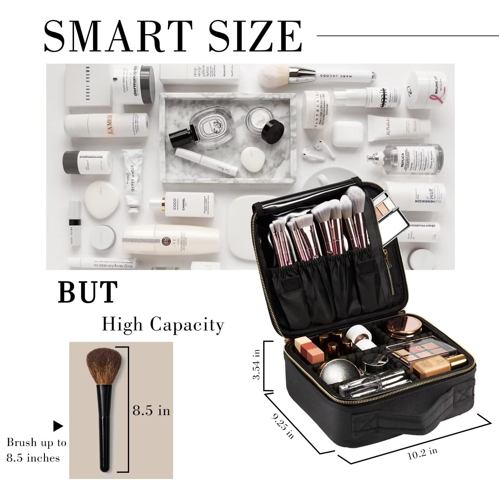 Stagiant Makeup Bag,Travel Makeup Bag, Makeup Organizer Bag for Women,Make up Case Cosmetic Brushes Toiletry Bags,Marble
