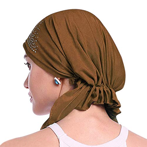 Sweat Wicking Skull Cap Beanie Helmet Liner Quick Dry Bandana Head Wrap Bicycle Head Pirate Scarf (Khaki)