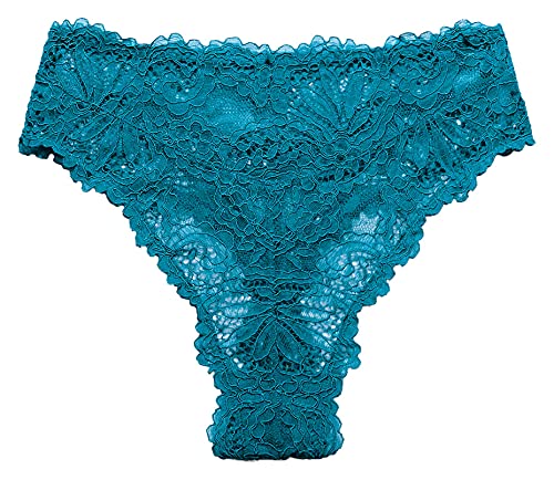 Savage X Fenty, Women's, Romantic Corded Lace High-Waist Thong, Laidback Blue, XS