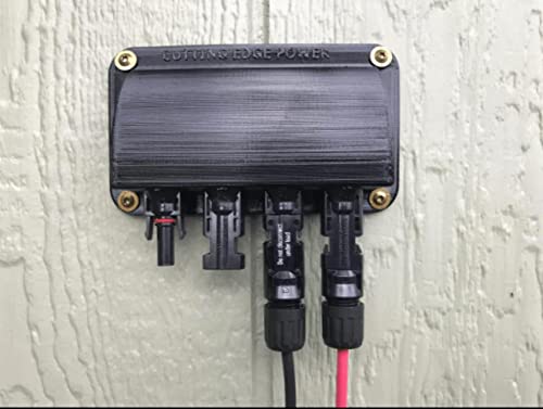Solar Panel Weatherproof Cable Wire Entry Housing, 5th Gen, Made in USA Standard 2 Ports 5 Ft