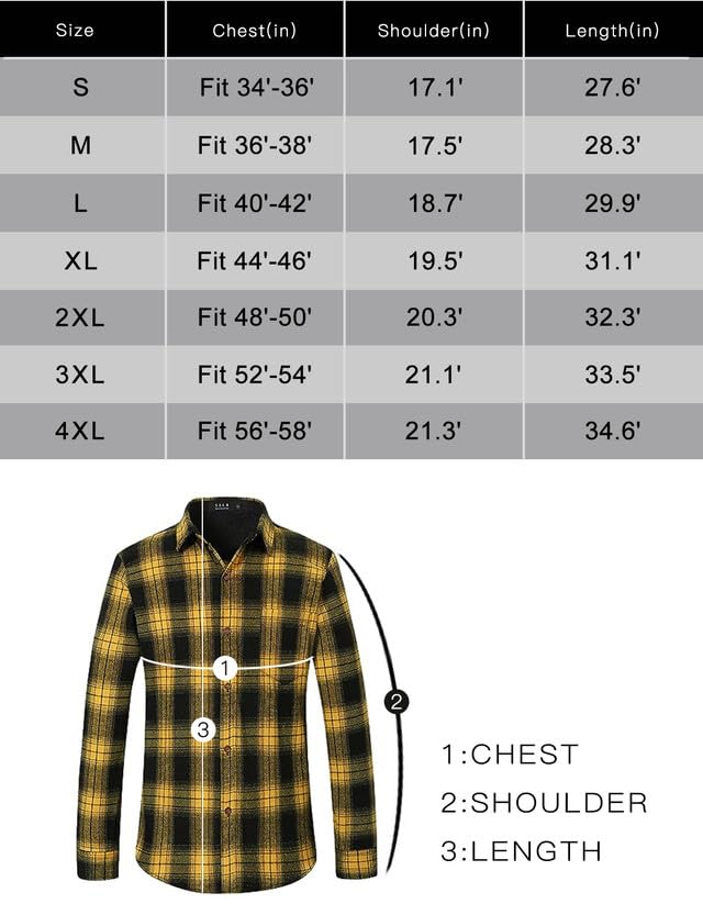 SSLR Flannel Shirt for Men, Long Sleeve Button Down Shirt Plaid Casual (XX-Large, Pink)