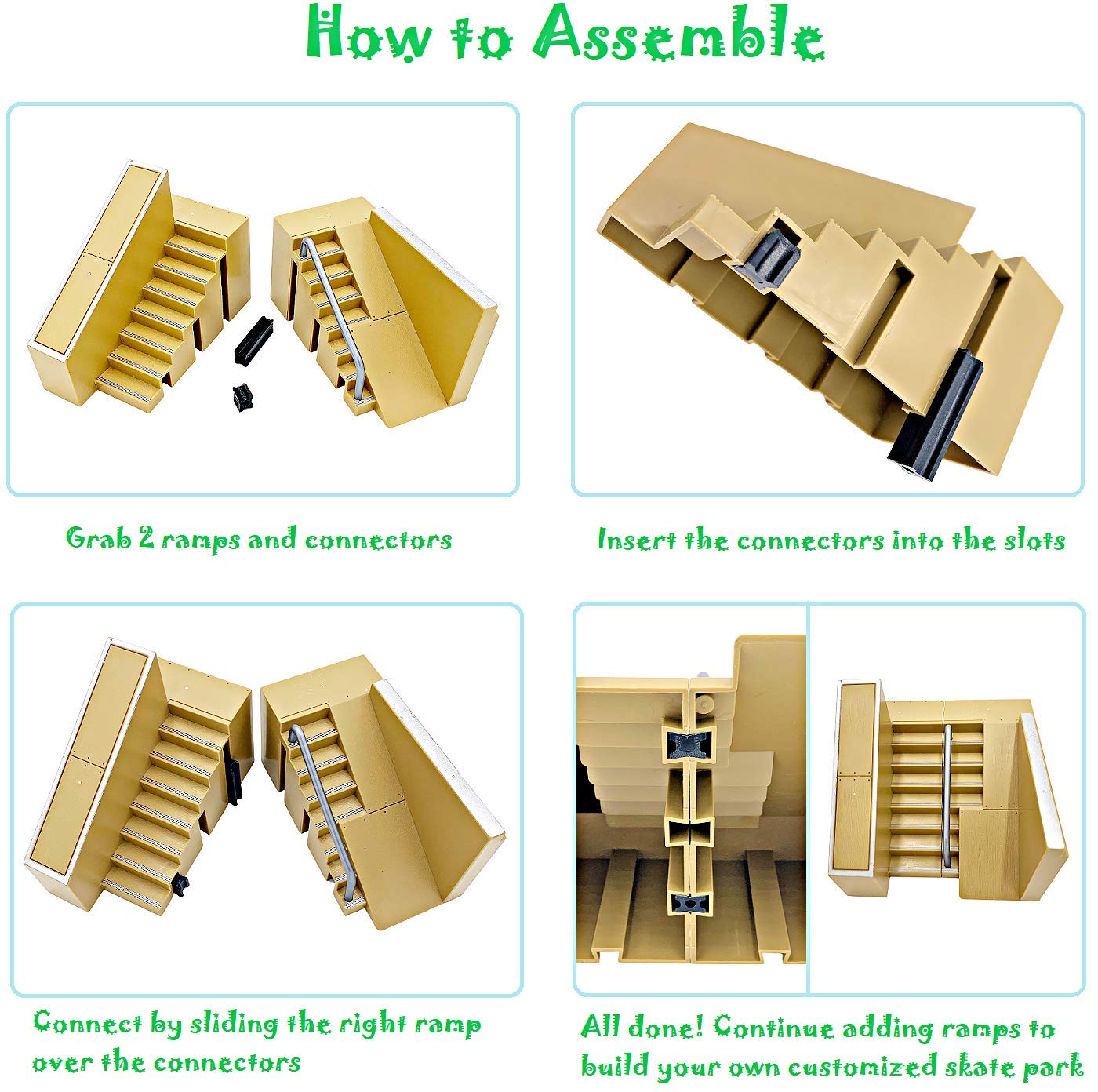 STASHABLES Finger Skateboard Ramp Set β Finger Skatepark Kit 16 Pieces β Skate Park Kit Including Skateboards, Ramps, Scooters, Skates, Bikes and Caster Boards β Fingerboard Skate Set