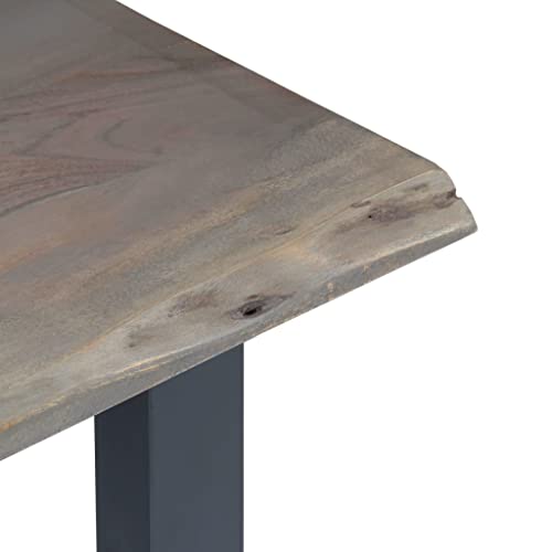 QJBSAVVA Console Table Gray 45.3"x13.8"x29.9" Solid Acacia Wood and Iron,Garden Tables Bedside Table Hallway Tables Entry Tables Suitable for Home, Office, Bedroom, Meeting Room