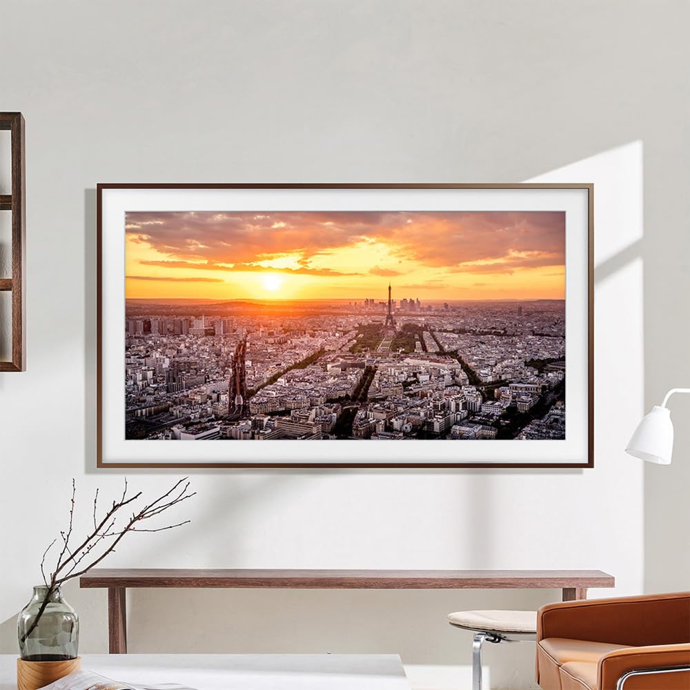 SAMSUNG QN43LS03BA 43 inch The Frame QLED 4K UHD Quantum HDR Smart TV Bundle with Monster TV Full Motion Wall Mount for 32"-70" with 6 Piece Sound Reactive Lighting Kit