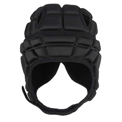 Surlim Rugby Soft Helmet Soccer Headgear Scrum Cap 7v7 Flag Football Headguard for Adult Large (Black)