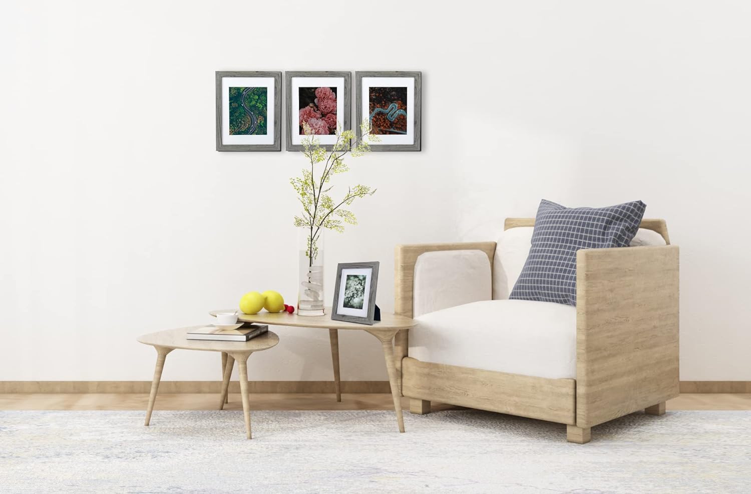 Scholartree Grey 11x14 Picture Frame set of 2,Display 11x14 without Mat or 8x10 with Mat,Wall Gallery Photo Frames
