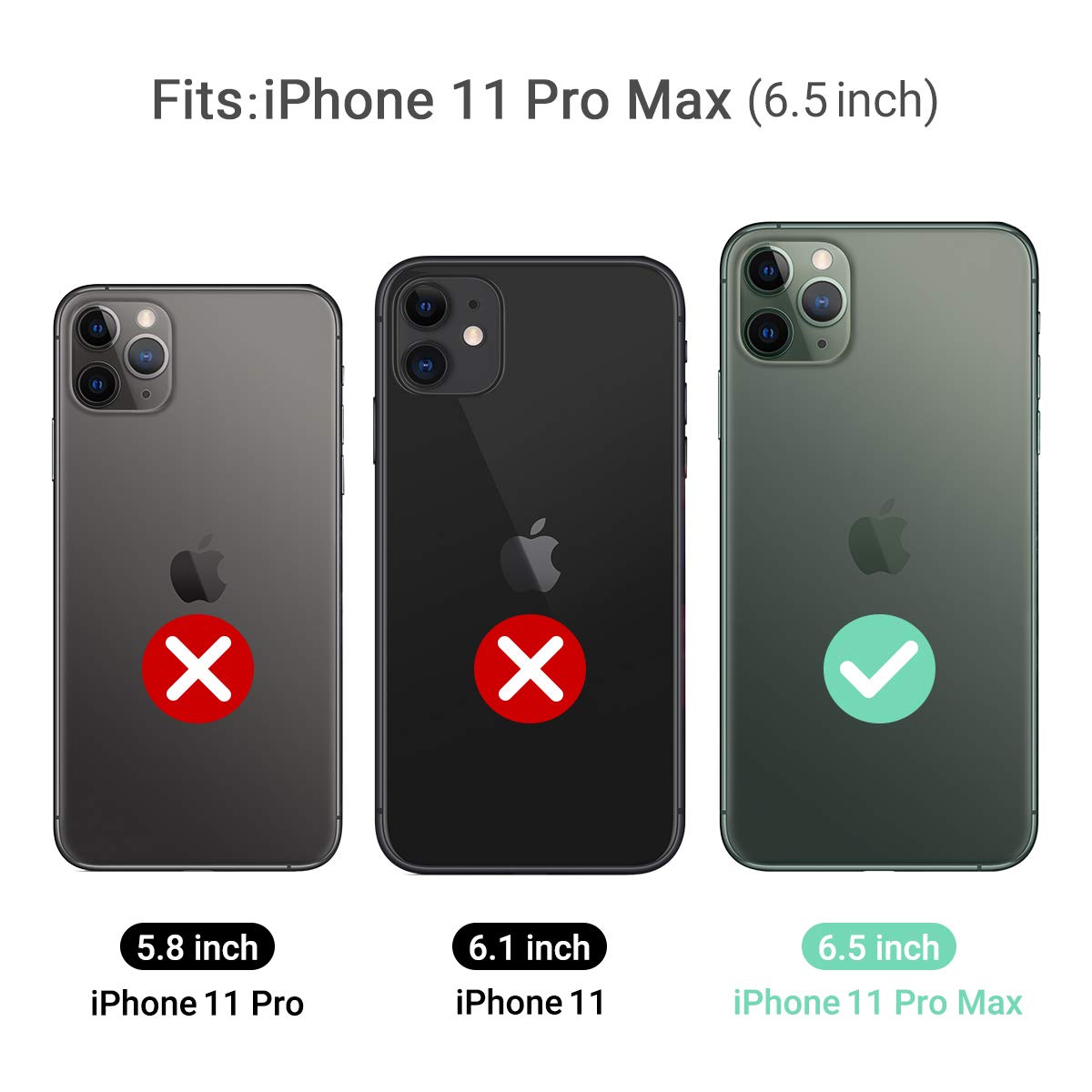 ULAK Compatible with iPhone 11 Pro Max Case, Crystal Clear Heavy Duty Shockproof Rugged Transparent Soft TPU Protective Bling Phone Cover for iPhone Pro Max 6.5 inch (2019), Clear