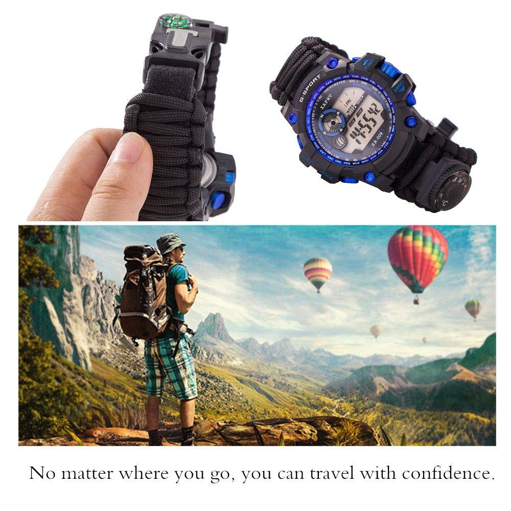 Suui 50 M Waterproof Tactical Watch£¬7 in 1 Multifunctional Outdoor Watch Gear