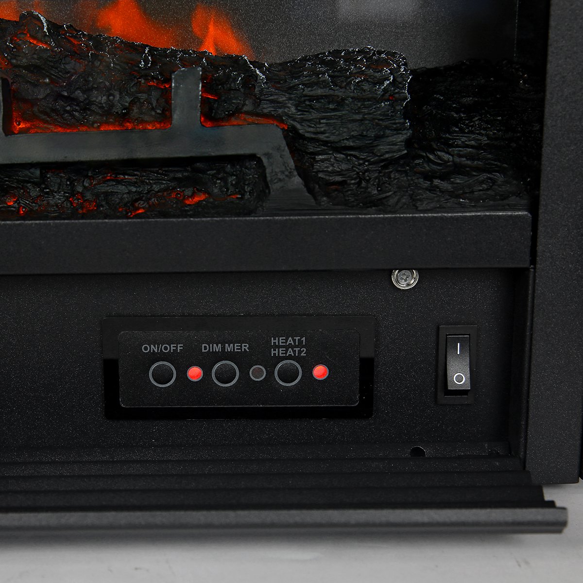 XtremepowerUS Electric Fireplace Insert w/Remote & Timer 28.5" 1500W Adjustable 3D Flame Space Heater Wall Firebox Indoor Stove Room Fake Place