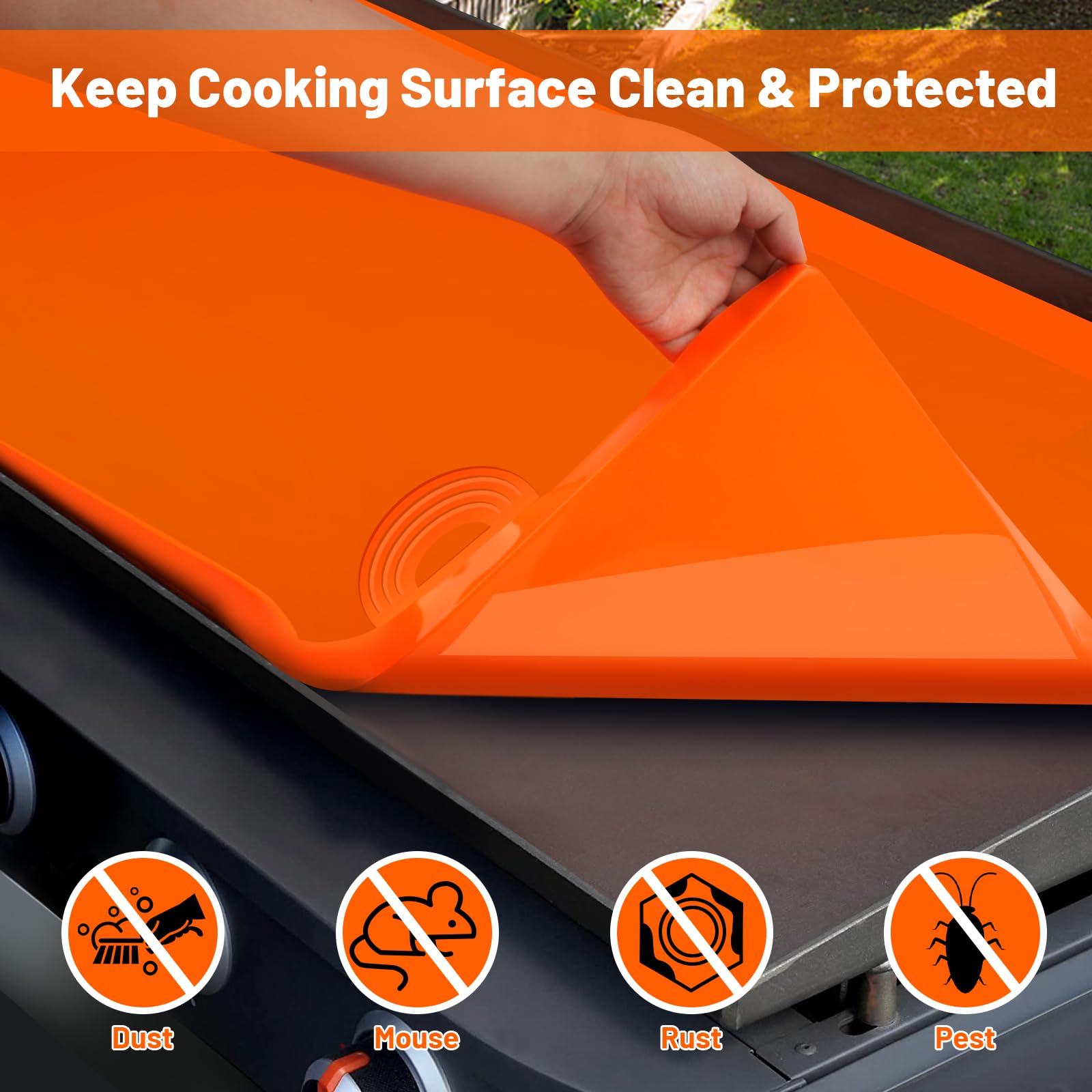 Ragstone Silicone Griddle Mat for Blackstone 36 Inch Griddle Heavy Duty Food Grade Silicone Mat Protect Griddle from All Season Cooking Protective Cover