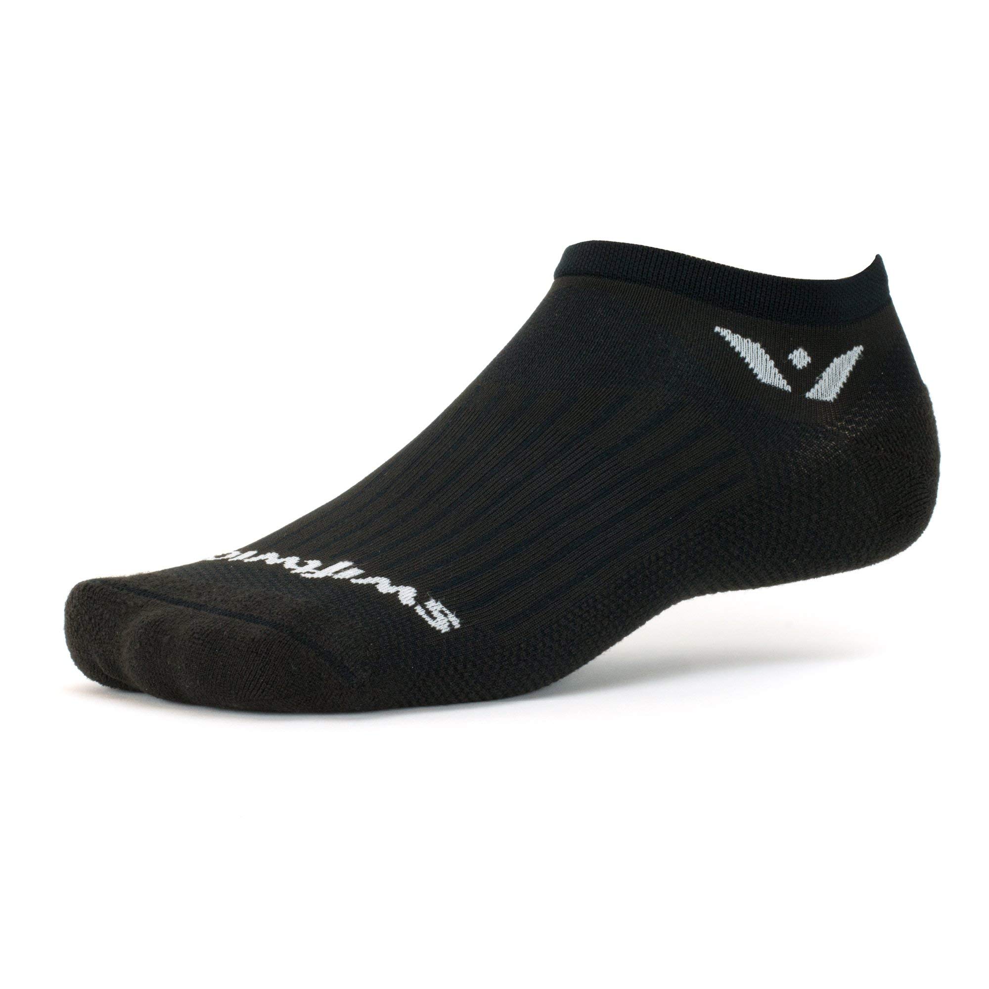 Swiftwick- ASPIRE ZERO Running & Cycling Socks (Black, Medium)