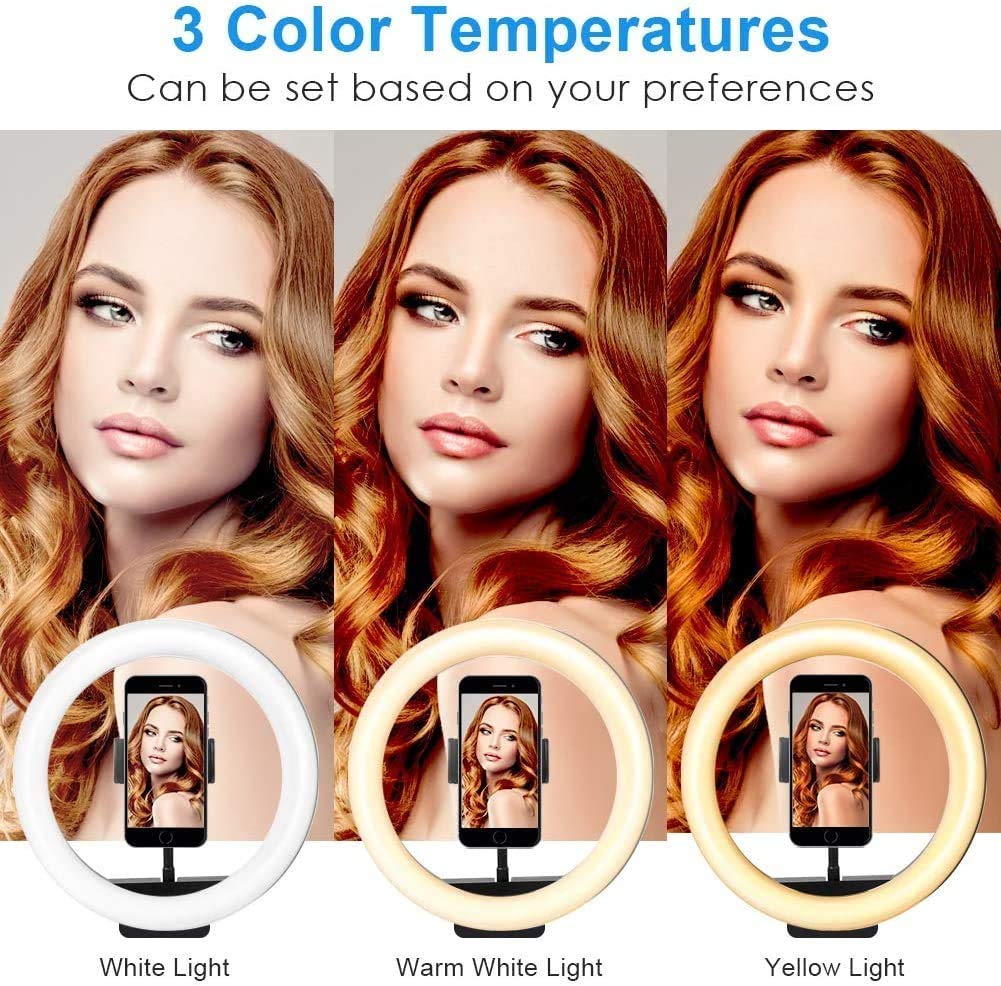 StillCool 10" Selfie Ring Light with 61" Extendable Tripod Stand & 2 Phone Holder for TikTok,YouTube,Vlog,Live Stream,Video Recording,Makeup,Take Photo,Reading,Working, Compatible with iPhone/Android