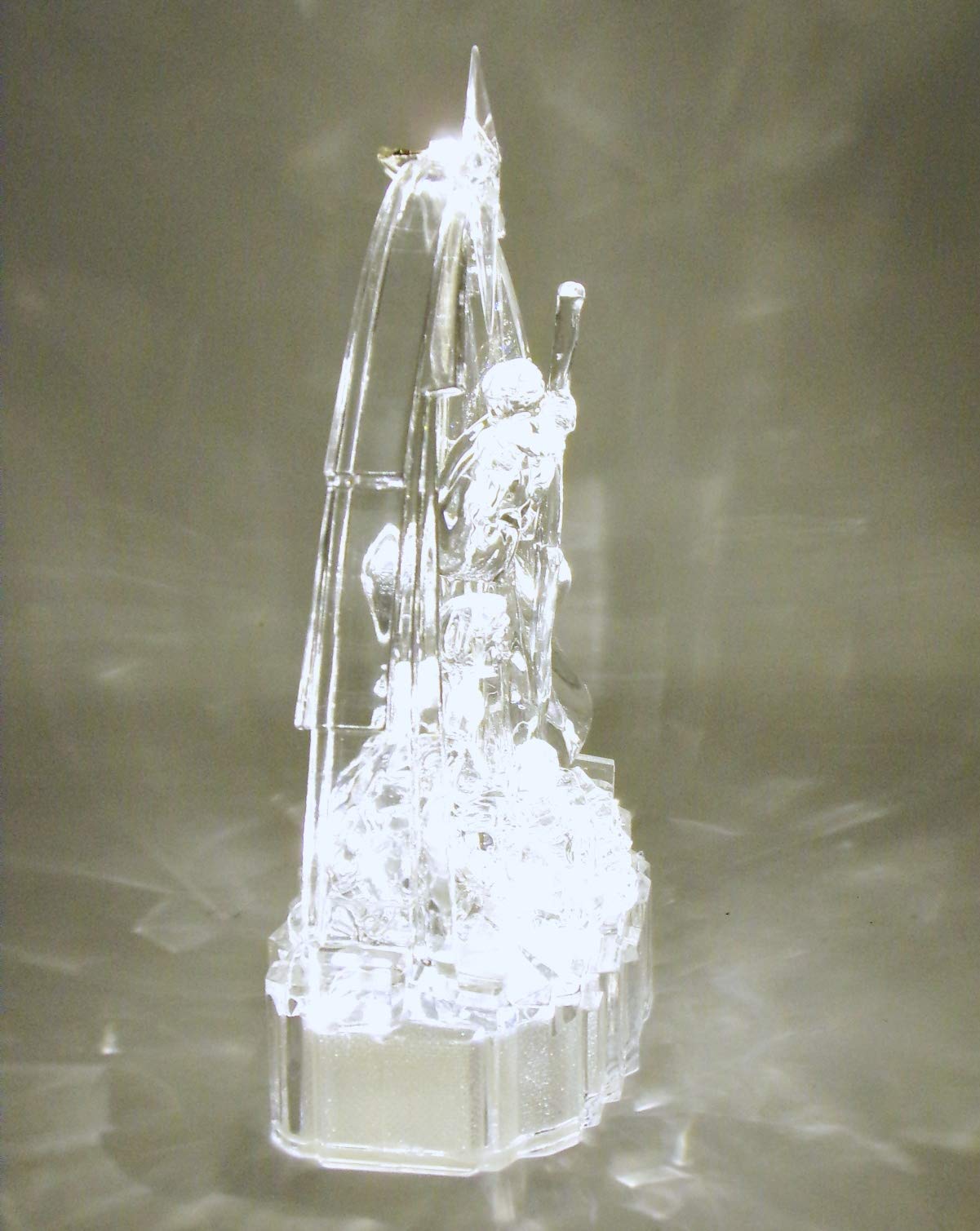Trinity Church Supply Clear Acrylic Glowing Nativity Scene with Holy Family, Christmas Home Decor, 7 1/2 Inch