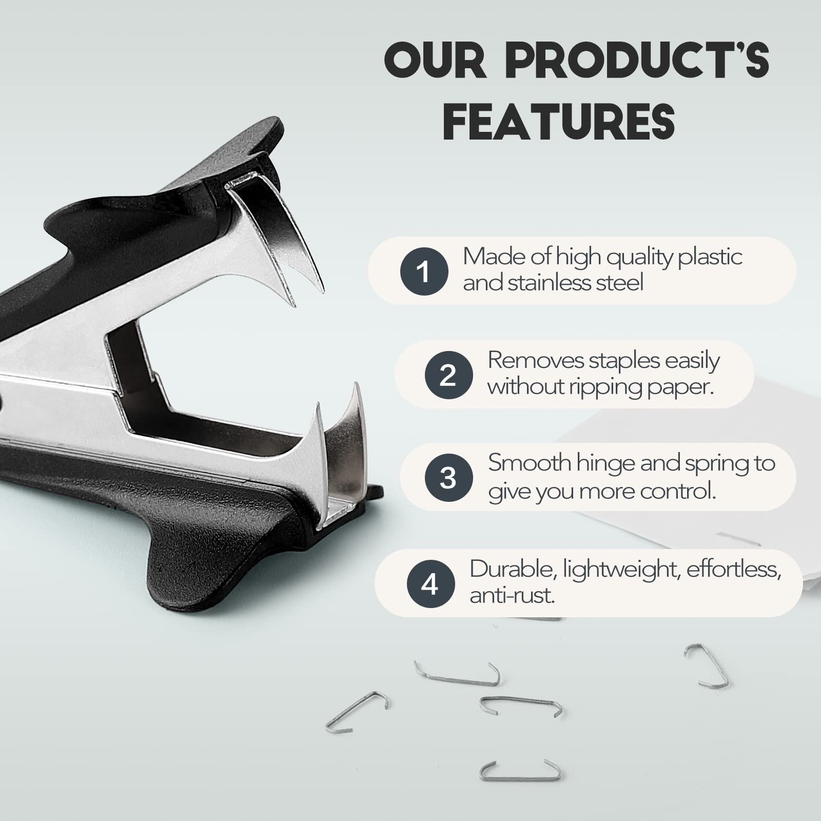 Staple Remover Portable Staple Removal Tool Puller for School Office Home 3 Pack (Black)