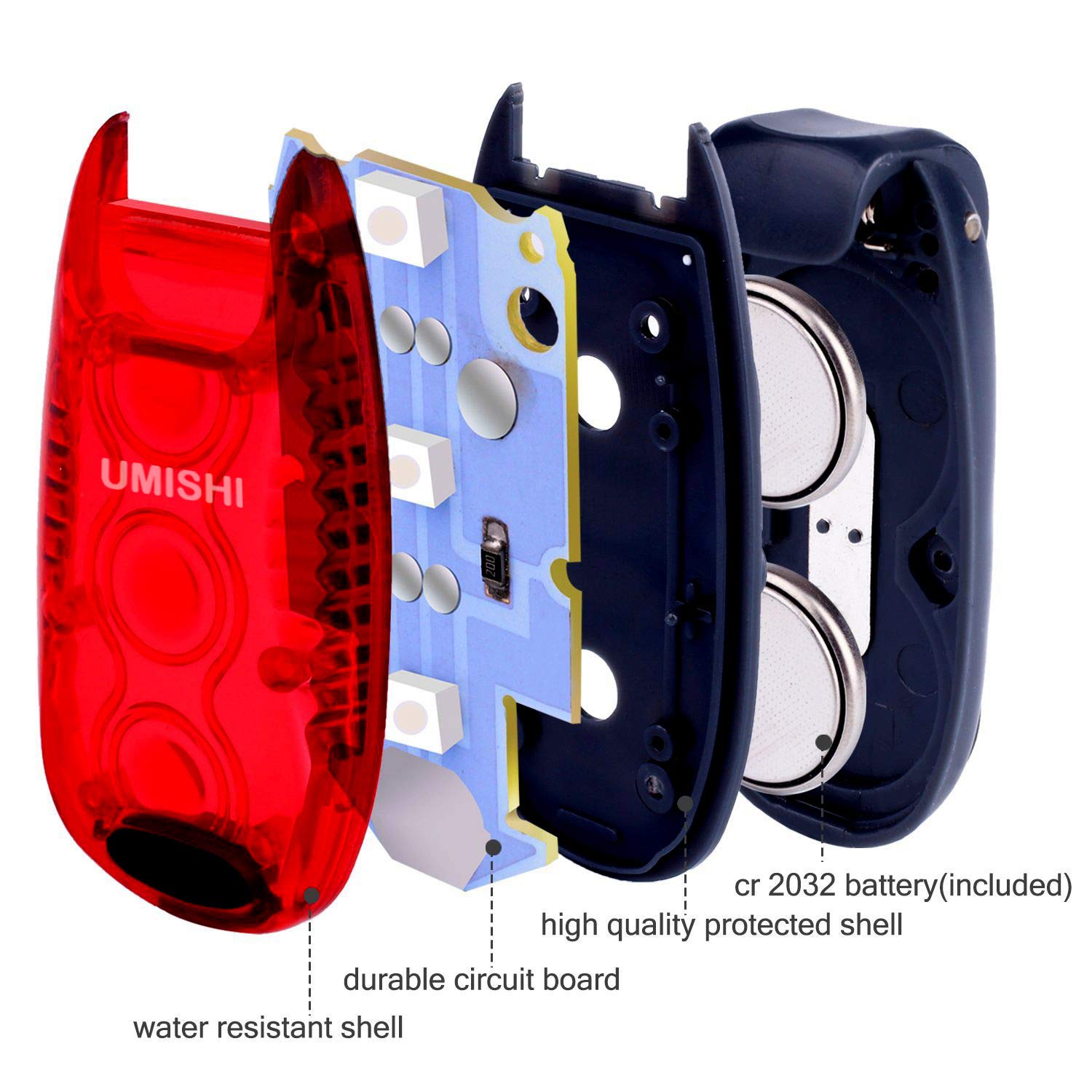 UMISHI LED Safety Light (6 Pack), Clip On Strobe Running Lights for Runners, Walking, Bicycle, Dog Collar, Stroller, Best Night High Visibility Accessories for Your Reflective Gear