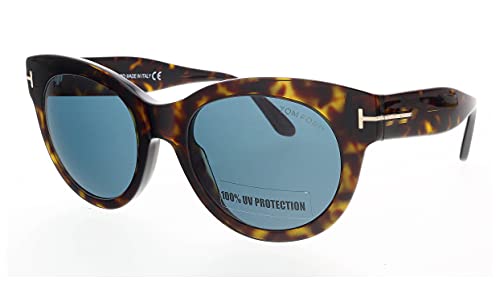 Tom Ford FT0741 52N Lou Dark Havana Classic Round Sunglasses for womens