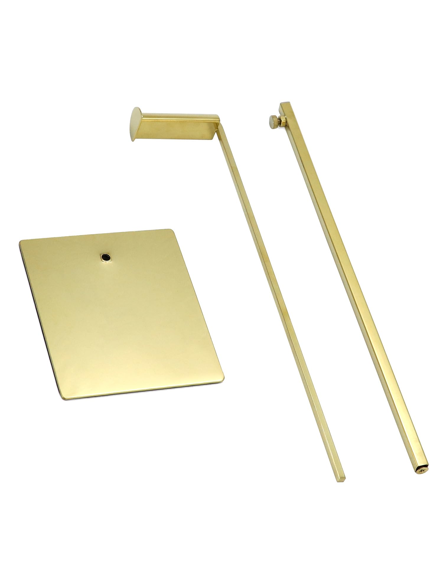 QWORK Purse Display Stands, 2 Pack Polished Gold Handbag Display Holder Jewelry Rack, (15.75" to 27.56") Adjustable Height Retail Countertop Single Hook Display Stand, for Bags,Purses,Wig, Jewelry