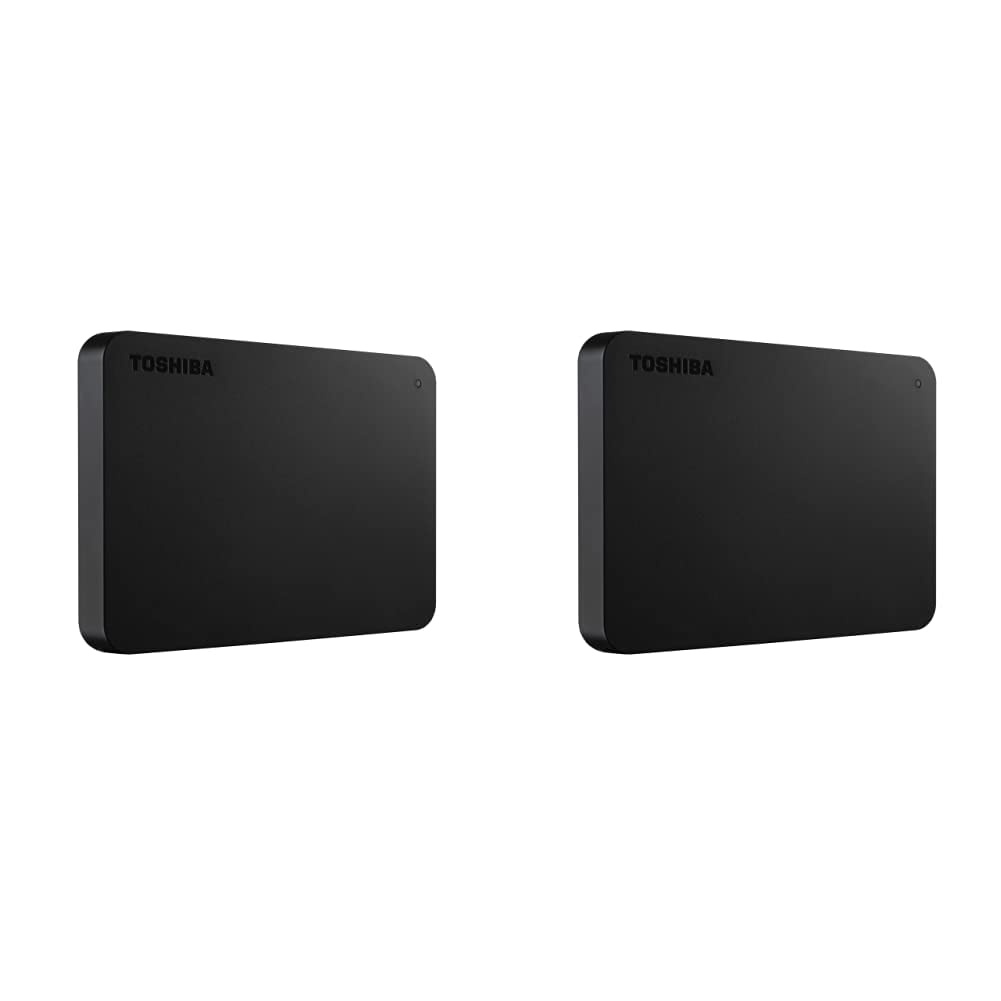 Toshiba HDTB410XK3AA Canvio Basics 1TB Portable External Hard Drive USB 3.0, Black with Canvio Basics 2TB Portable External Hard Drive USB 3.0, Black
