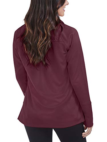 Seek No Further by Fruit of the Loom Women's Long Sleeve Full Zip Raglan Track Jacket, Athletic Maroon, Small