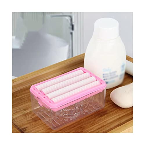 TEMKIN Soap Dish Soap Dish Multifunctional Soap Dish Hands Free Foaming Draining Bar Holder Grid Tray Storage Box Cleaning Tool for Bathroom Accessories Bathroom Soap Dish Soap