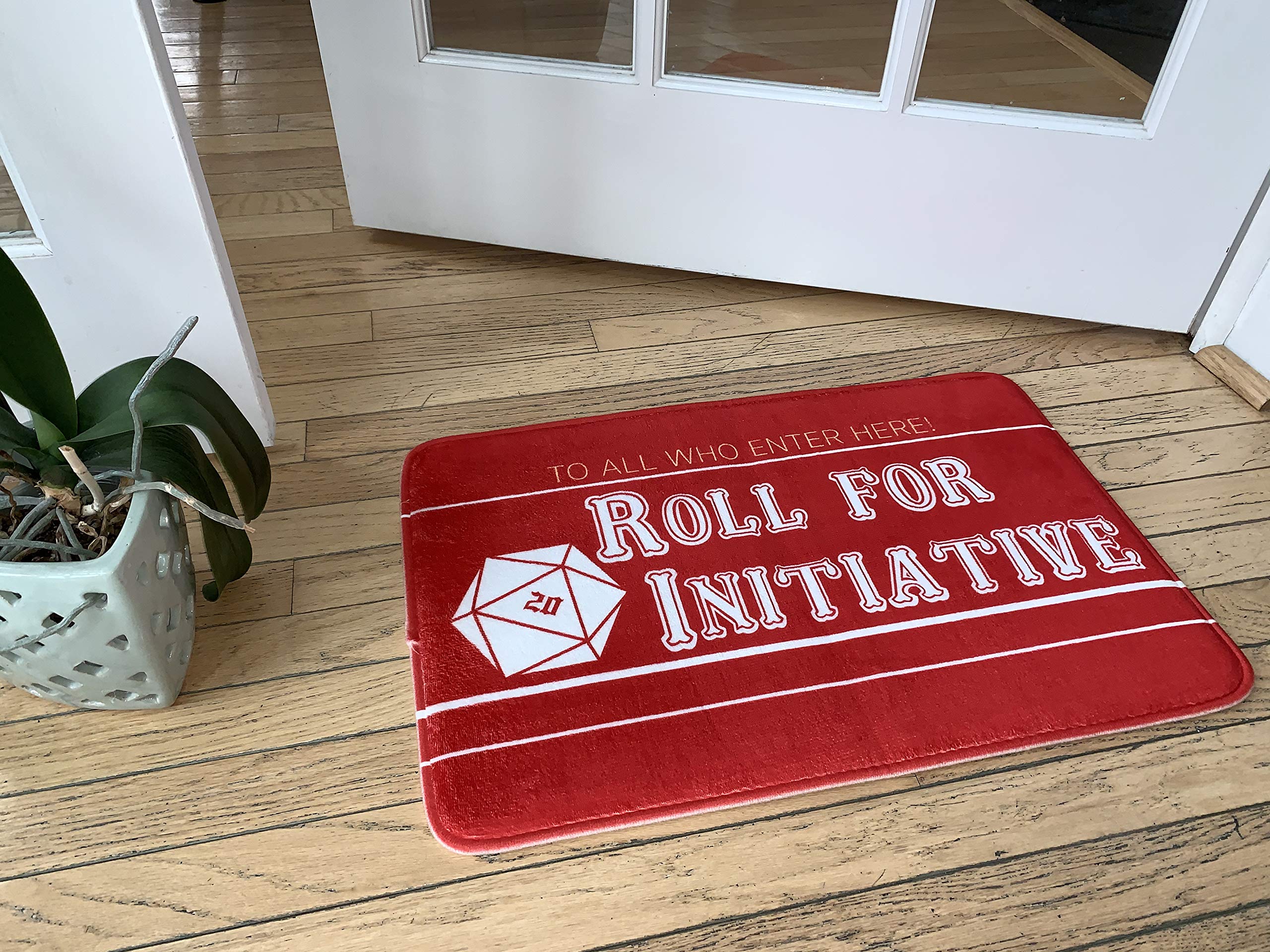 Toothsome Studios Roll for Initiative Indoor Doormat RPG Game Room Decor Table Top Role Playing Home Decor 24" x 16"