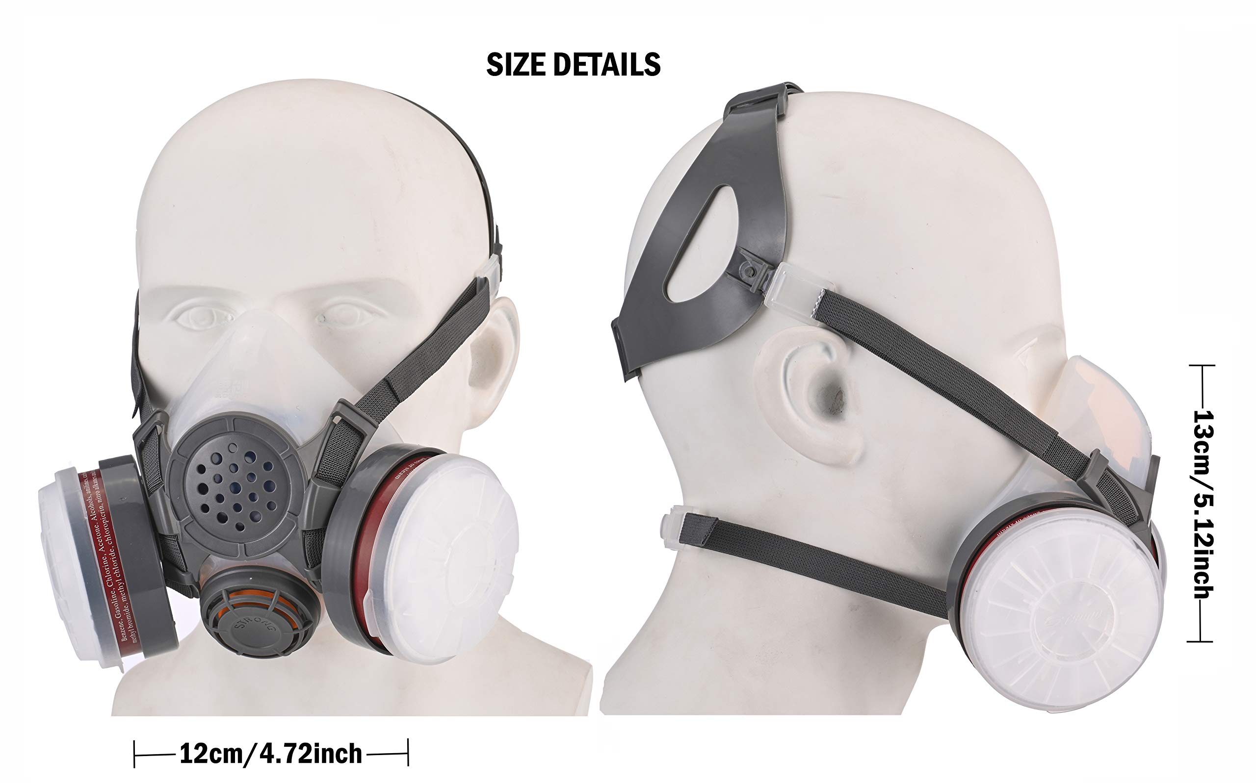 SYINE Safety Mask Industrial Gas Spray Paint Dustproof Breathing Respirator Mask,Medium,1 Set