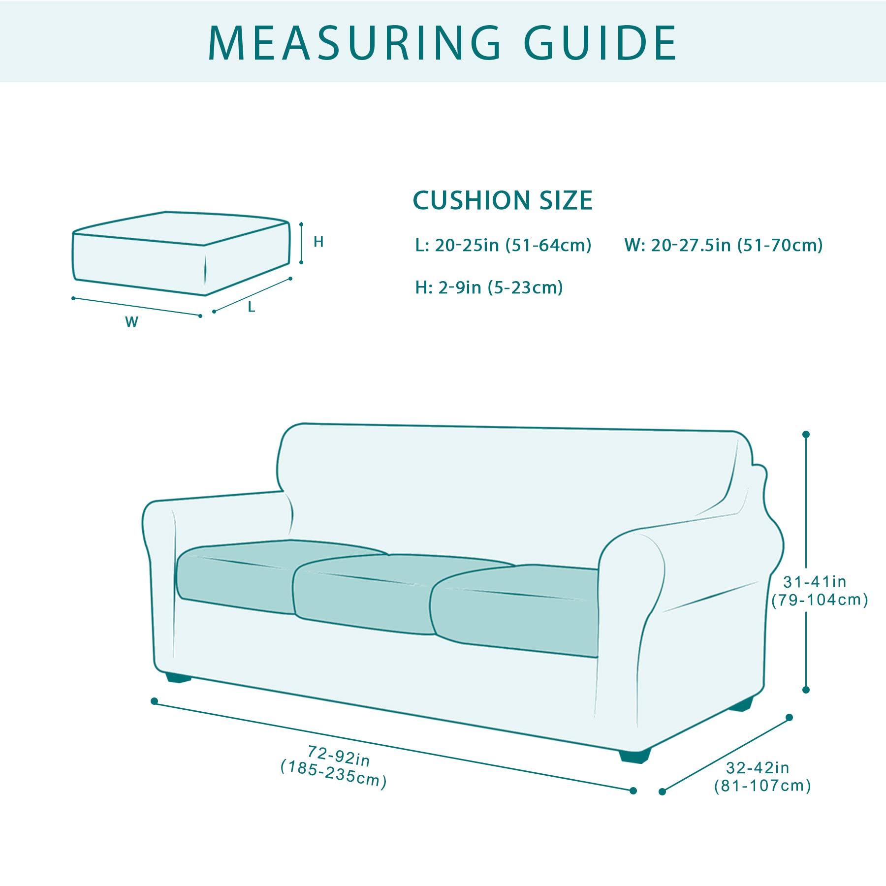 SyMax Couch Cover Sofa Slipcover Loveseat Cover 3 Piece Sofa Cover with Separate Cushion Couch Cover Stretch Elastic Washable Furniture Protector (Loveseat, Light Grey)