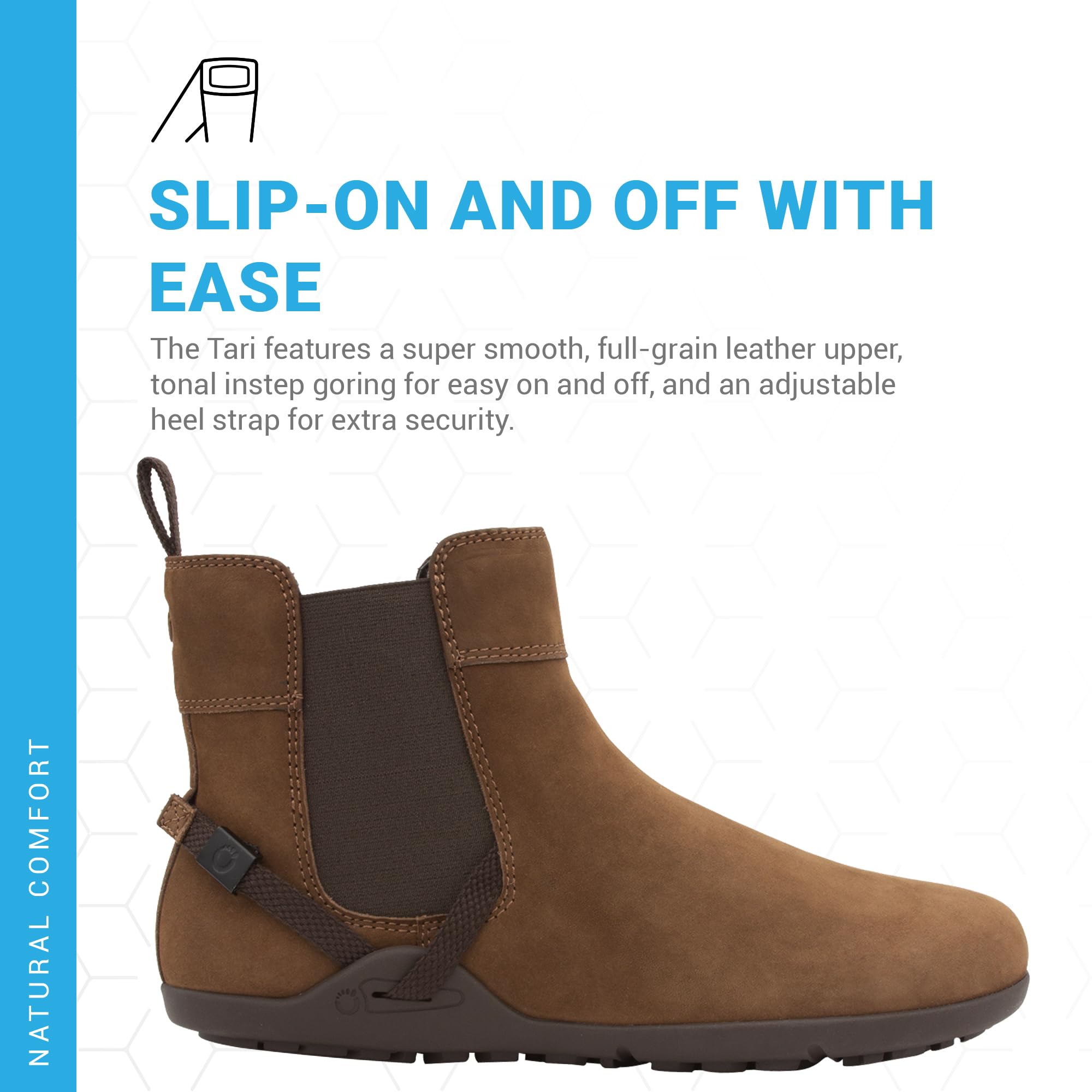 Xero Shoes Tari Women's Ankle Boots β Lightweight, Zero-Drop Heel, Leather Chelsea Boots for Women β Slip-on Women's Booties β Toffee, Size 9