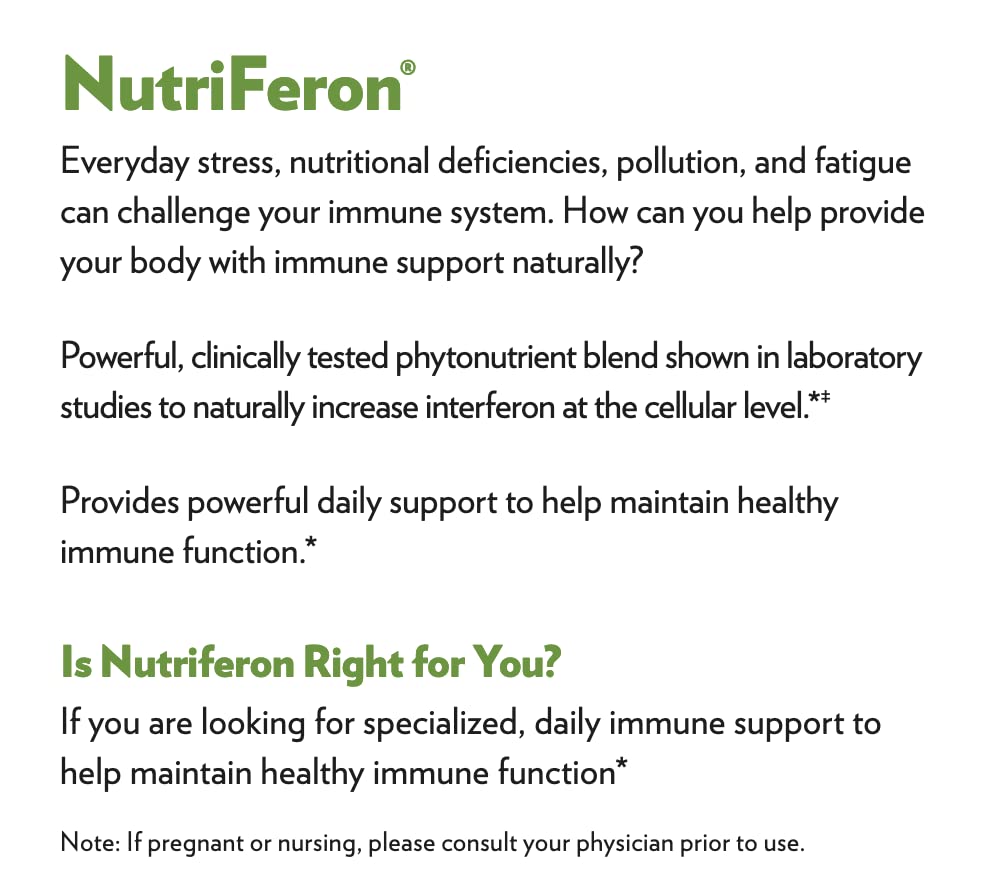 Shaklee - NutriFeron® Immune-Boosting Botanical Blend - Developed by Renowned Immunologist - Promotes Healthy Immune Function with Interferon-Boosting Ingredients - Contains Zinc - 60 Caplets